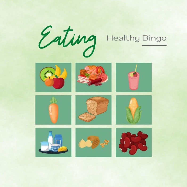 Kids Healthy Eating Bingo - Etsy