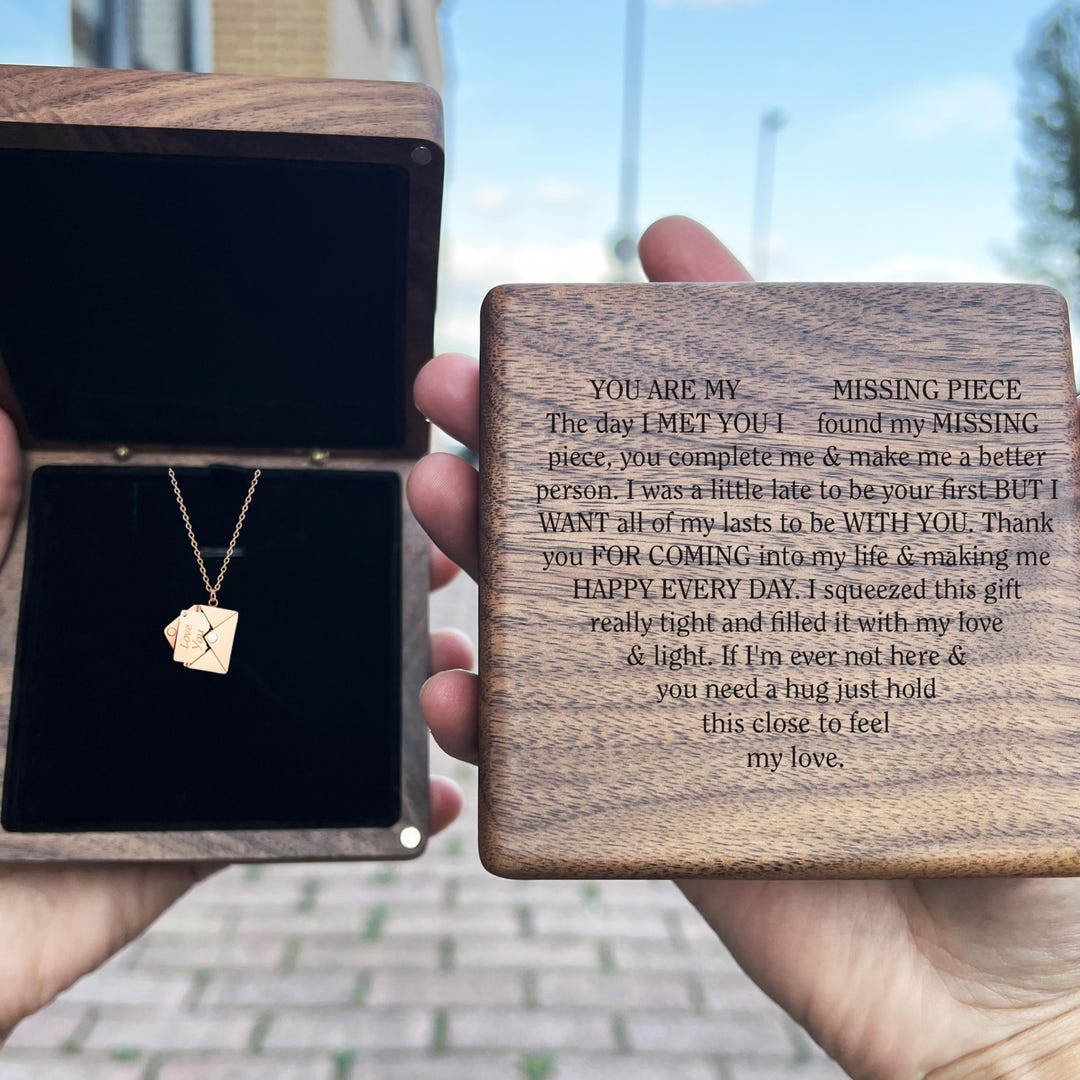 To My Wife / Soulmate Gift Wood Engraved Gift Box With Love Letter ...