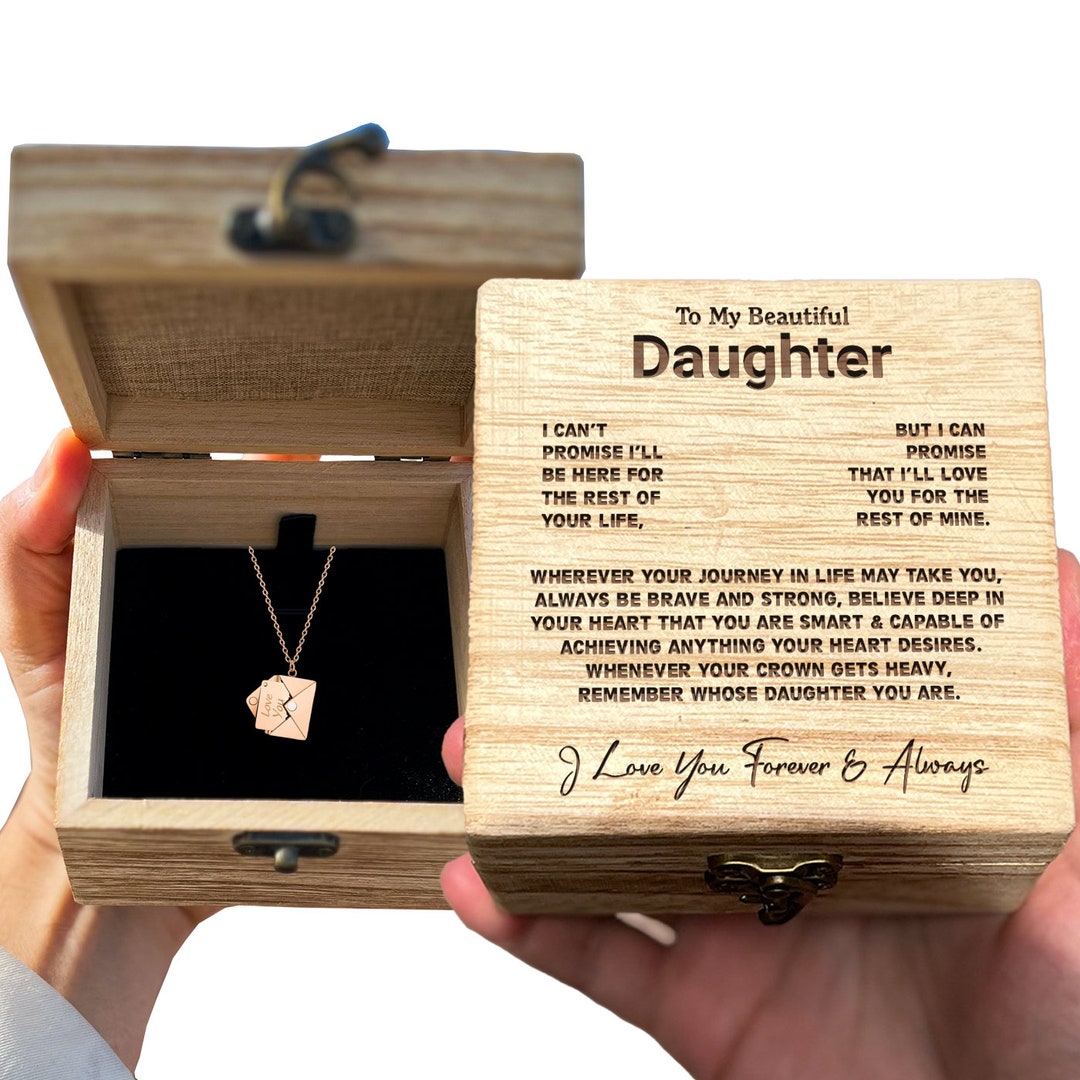 Daughter Gift Set From Parents, Mom, Dad Wood Engraving Gift Box With ...
