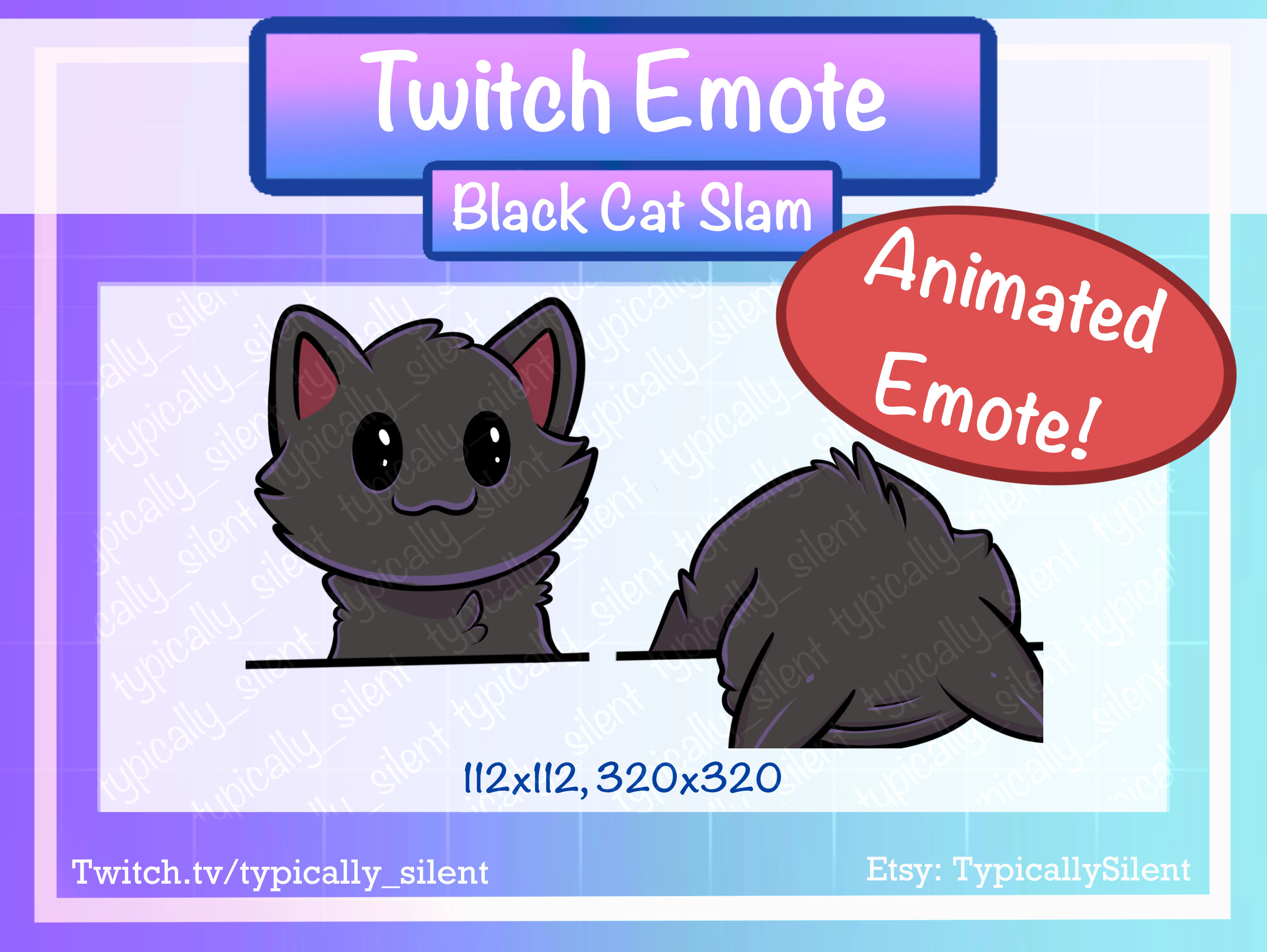 Animated Black Cat Slam Emote Headbang Facepalm Cute Kitty - Etsy Ireland