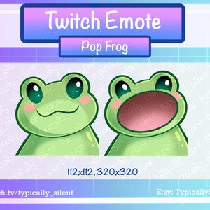 Cute Animated Frog Emote for Twitch & Discord, Pop Frog, Ribbit Hop ...