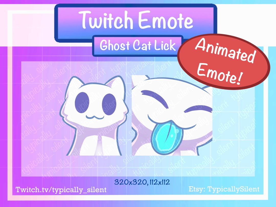 ANIMADO Ghost Cat Lick Emote, Halloween Emotes For Twitch, Spooky Ghost ...