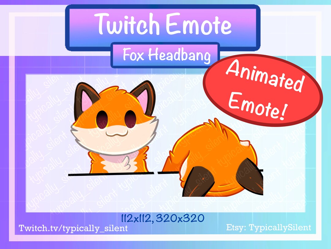Animated Fox Twitch Emote Headbang, Slam, Bonk, Fox Dance, Cat Jam ...