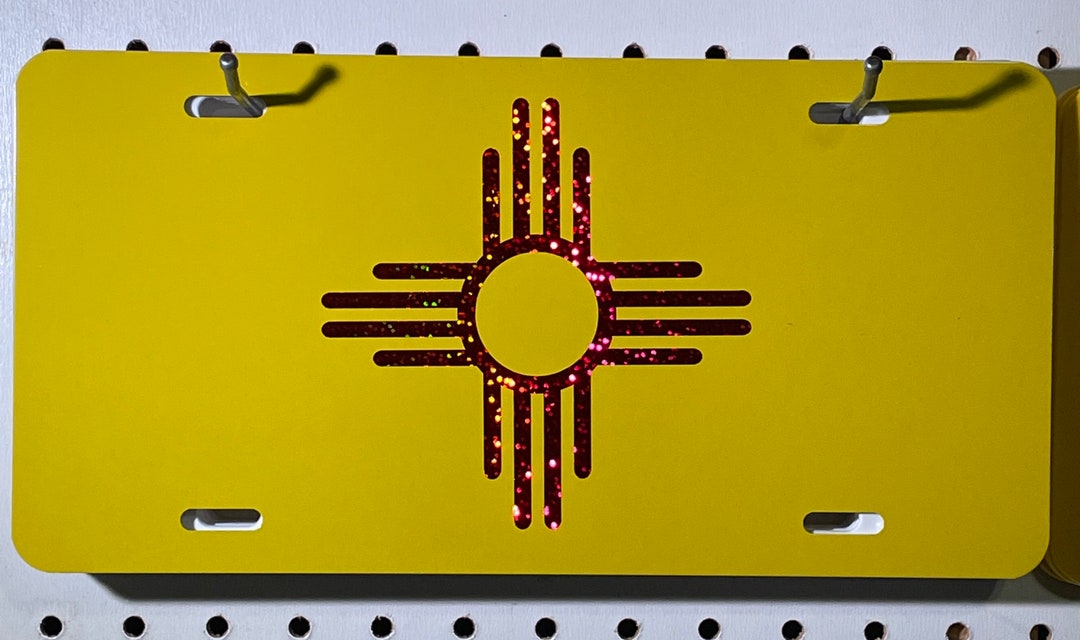 Red Zia Holographic Sequence Metal License Plate - Etsy