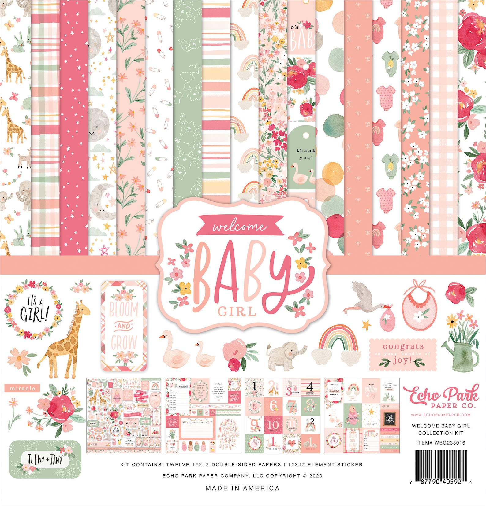 Welcome Baby Girl Collection for Scrapbooking, Cardmaking, or Paper ...