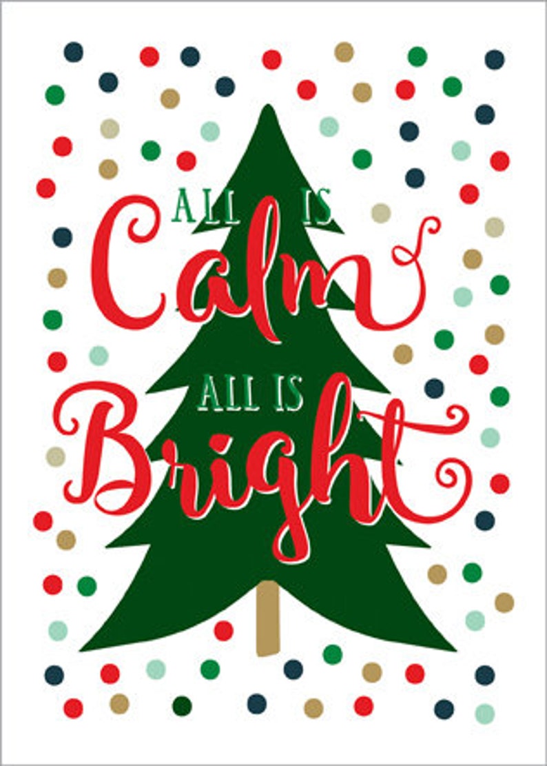 Deck the Halls Echo Park All is Calm 5x7 Art Print for Scrapbooking ...