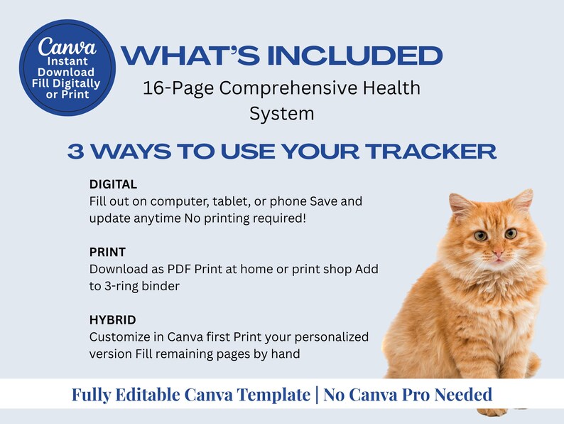 Pet Binder Weight Tracker Planner Dog Journal Health Log Canva Template ...