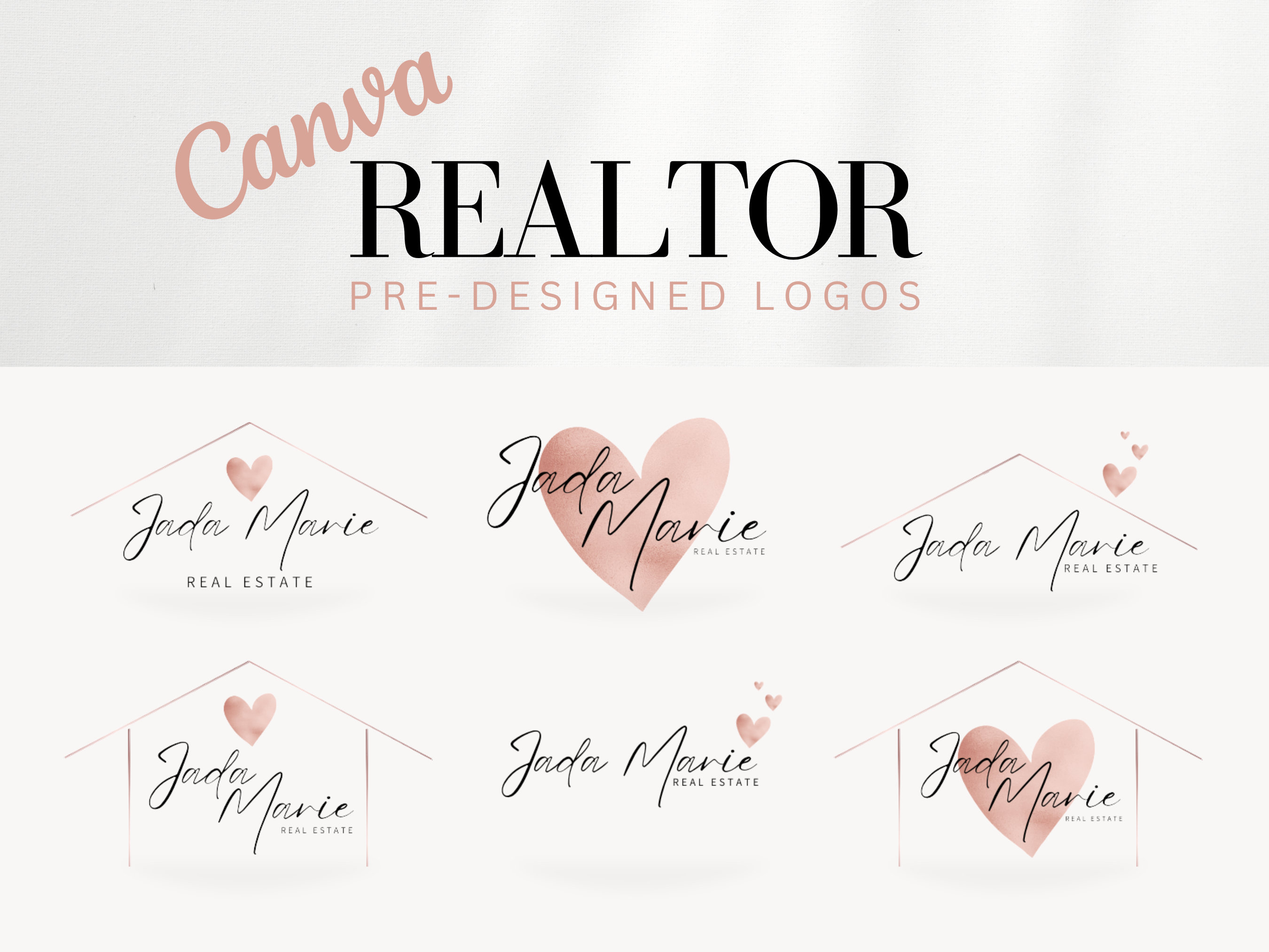 Rose Gold Realtor Logo and Brand Kit - Etsy