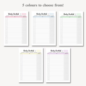 Study Checklist Revision Tracker Exam Checklist Study List | Etsy