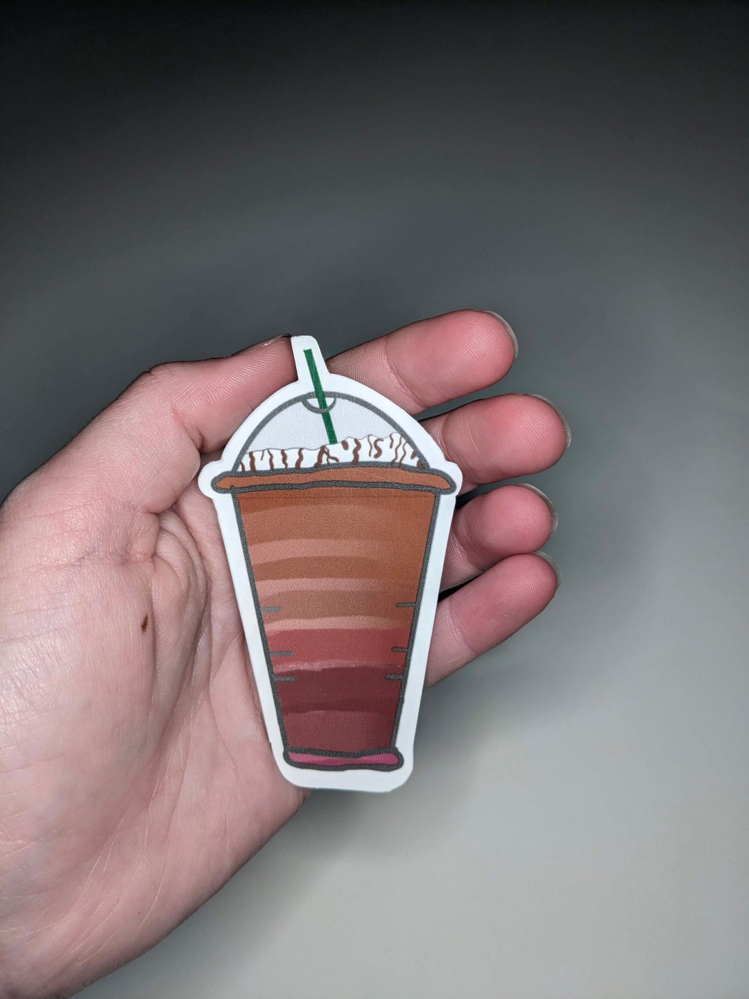 Glossy Waterproof Chocolate Drizzle Coffee Sticker - Etsy