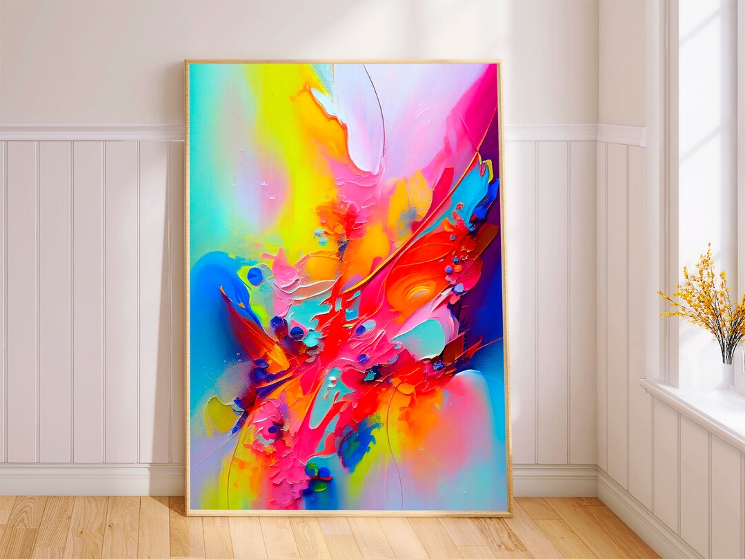 Digital Print, Modern Wall Art, Colorful Wall Art, Abstract Painting ...