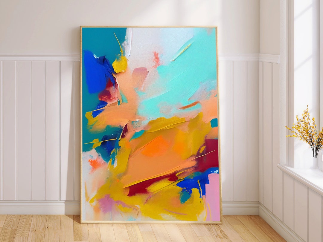Digital Print, Colorful Wall Art, Modern Wall Art, Abstract Painting ...