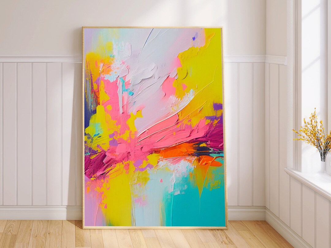 Modern Wall Art, Digital Download, Digital Print, Bright Color Print ...