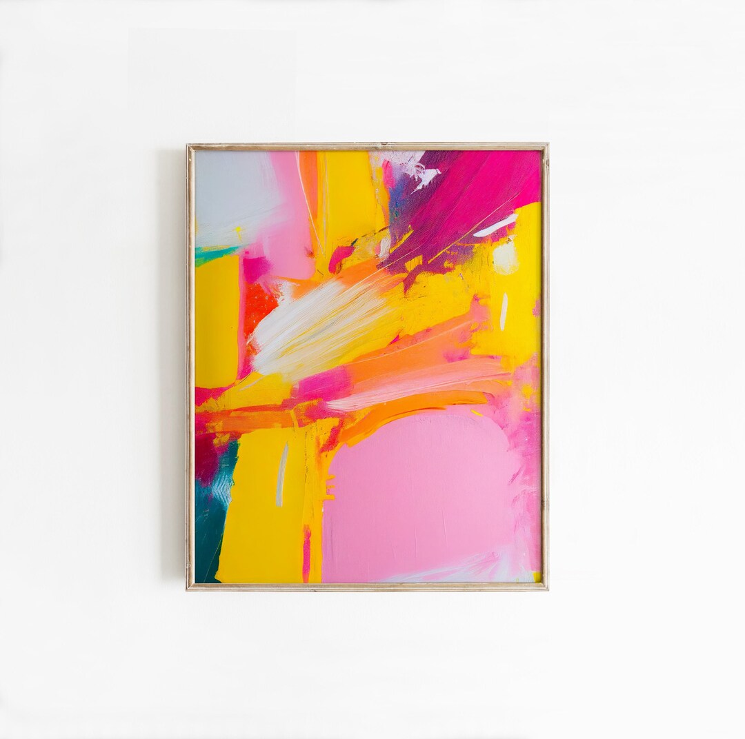 Colorful Wall Art, Modern Wall Art, Colorful Painting Art, Digital ...
