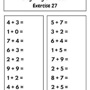 30 Printable Single Digit Addition Worksheets. Preschool-2nd Grade Math ...