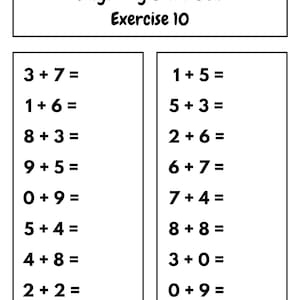 30 Printable Single Digit Addition Worksheets. Preschool-2nd Grade Math ...