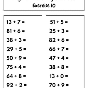 30 Printable Double & Single Digit Addition Worksheets. Preschool-2nd ...