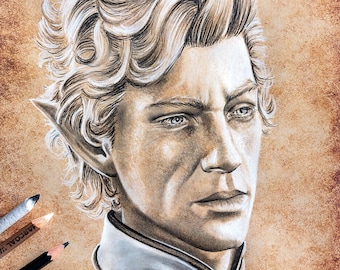 Baldur's Gate 3 Astarion Portrait Handmade Drawing Wall Art Decor - Etsy