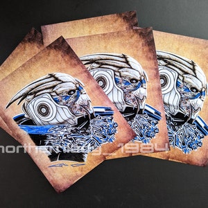 Mass Effect Fanart Print Garrus Vakarian Hand Drawn Portrait ME2 - Etsy