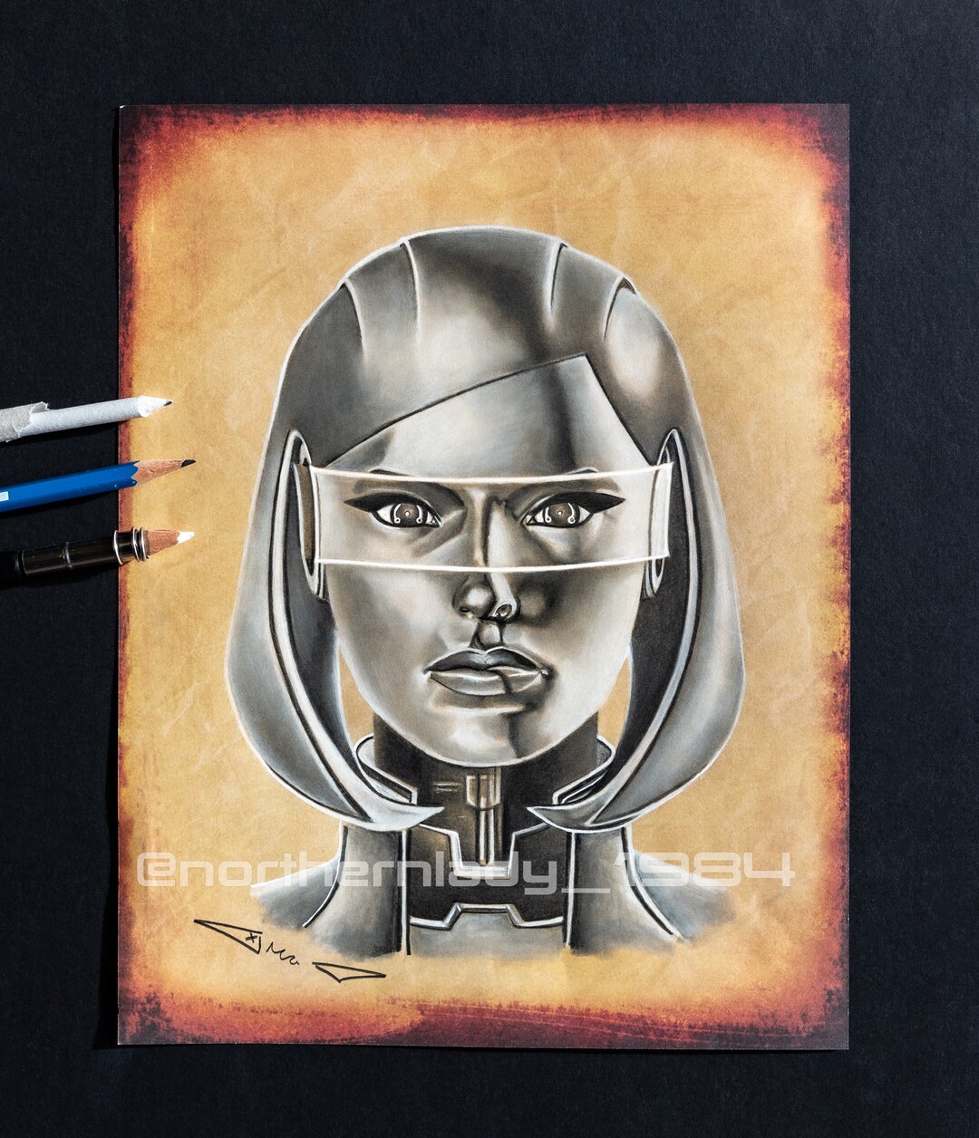 Mass Effect Fanart Print - EDI Hand Drawn Portrait - Etsy