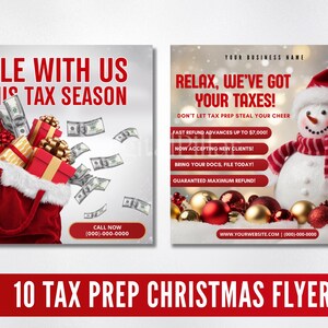 10 Christmas Tax Prep Bundle | Christmas Tax Prep Flyer | Tax Prep ...