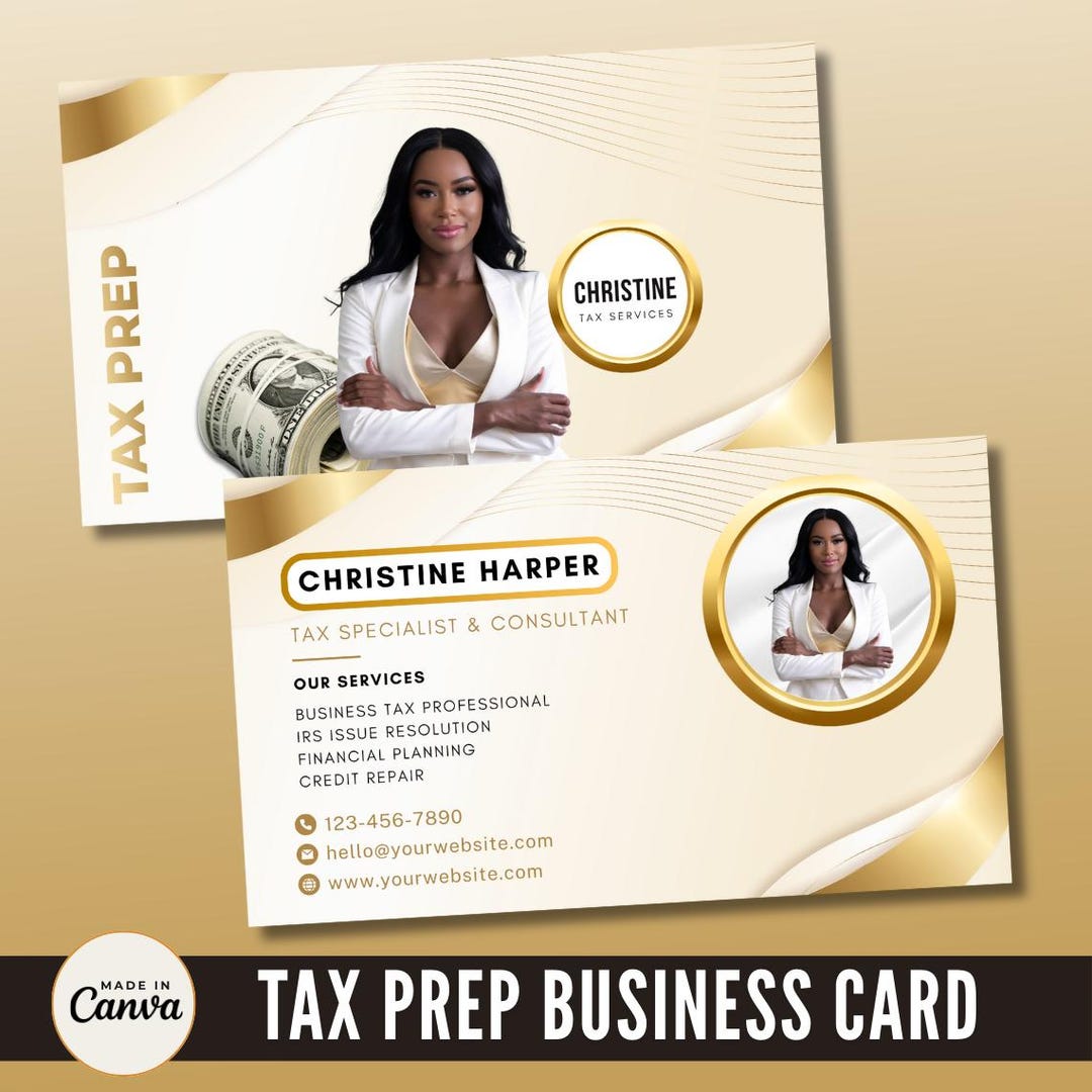 Tax Prep Business Card | DIY Tax Preparer Business Card | Tax Prep ...
