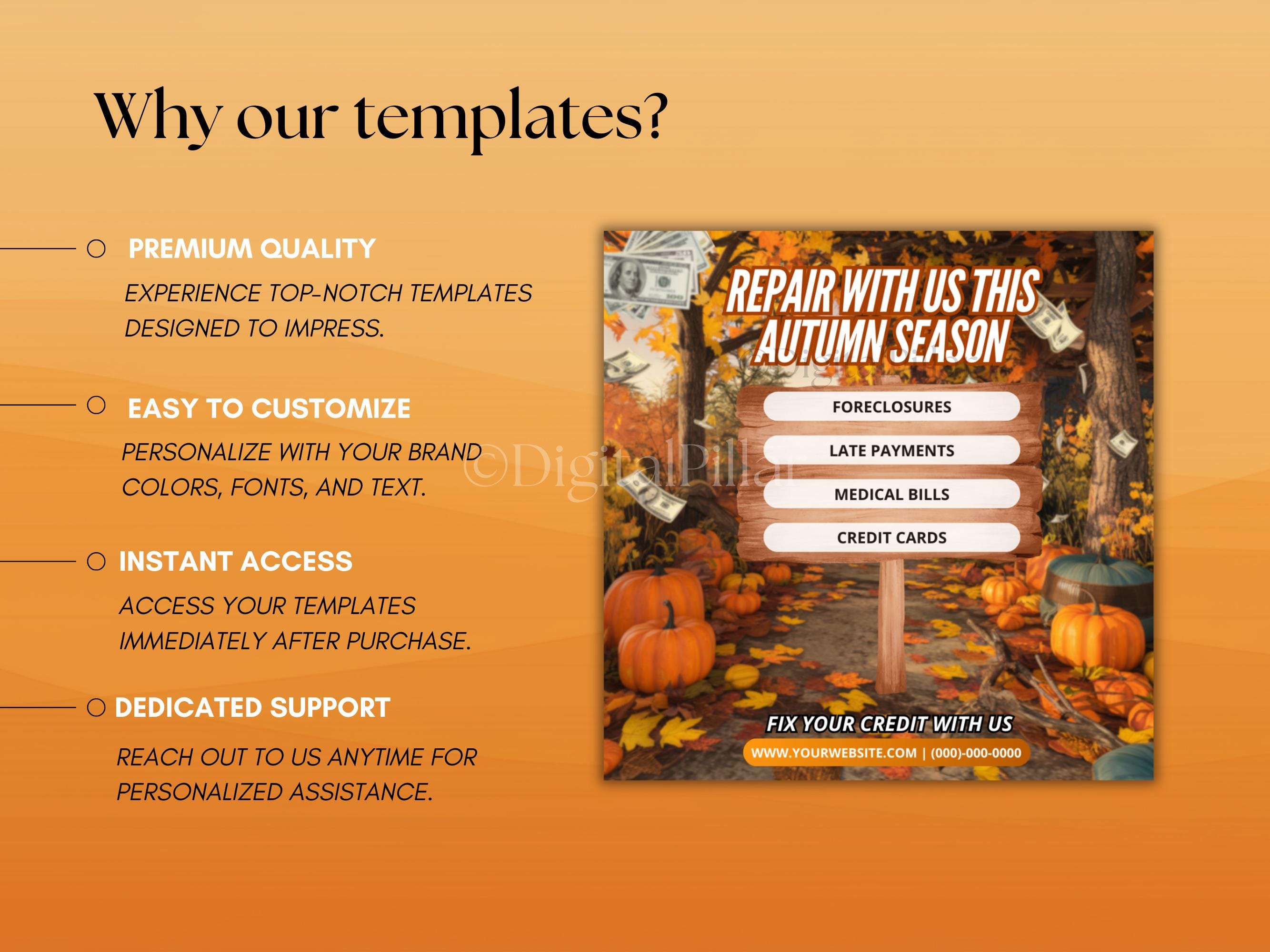 10 Fall Credit Repair Flyers | Credit Repair Fall Bundle | Credit ...