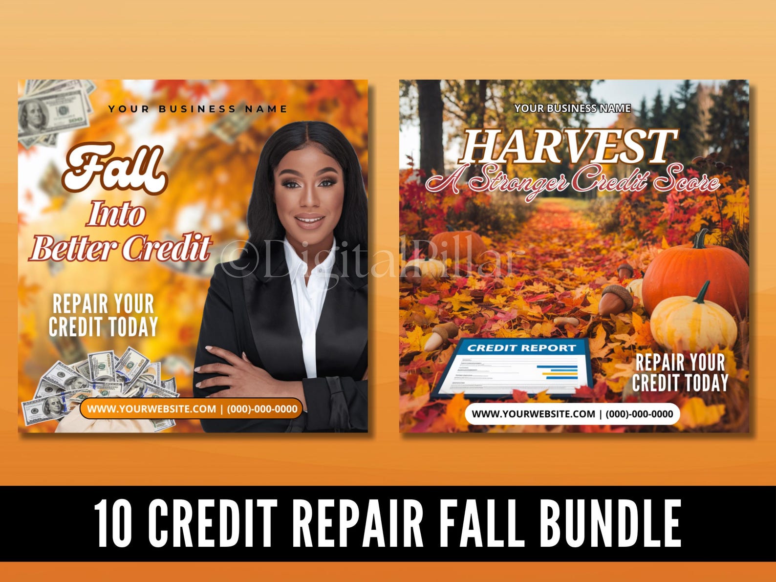 10 Fall Credit Repair Flyers | Credit Repair Fall Bundle | Credit ...