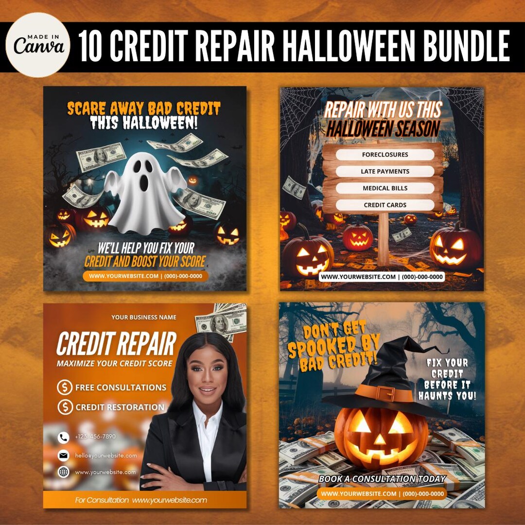 10 Halloween Credit Repair Bundle | Credit Repair Flyer Halloween ...