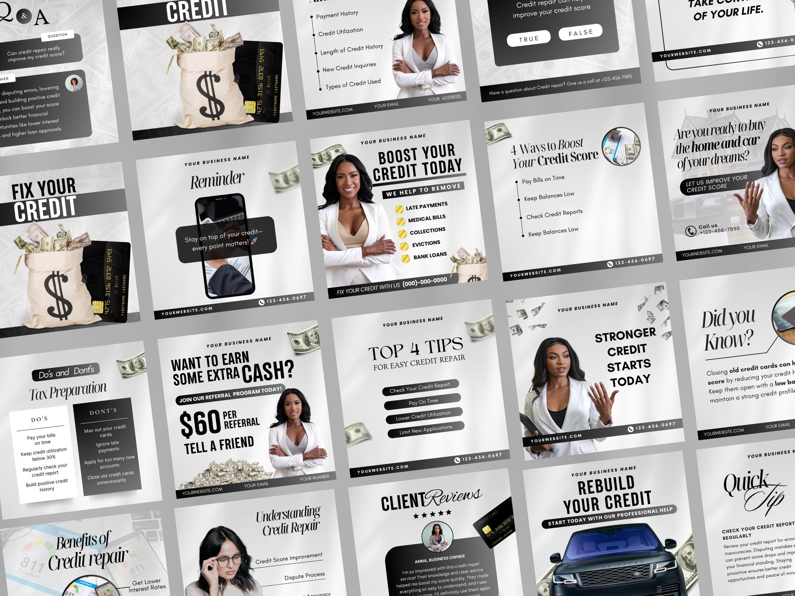 200 Credit Repair Instagram Templates | Credit Repair Templates ...