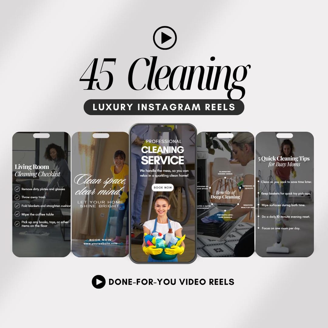 45 Cleaning Business Video Reels | Cleaning Social Media Templates ...