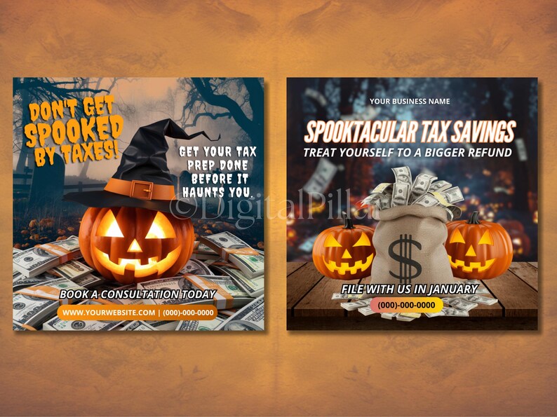 10 Halloween Tax Preparer Templates | Tax Prep Flyer Halloween | Tax ...