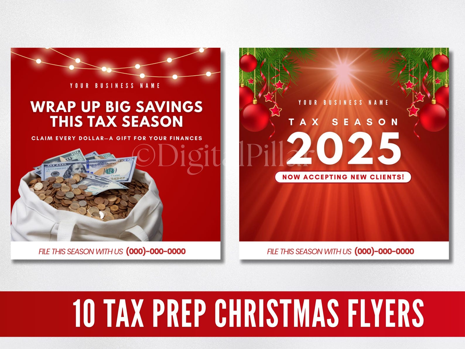 10 Christmas Tax Prep Bundle | Christmas Tax Prep Flyer | Tax Prep ...