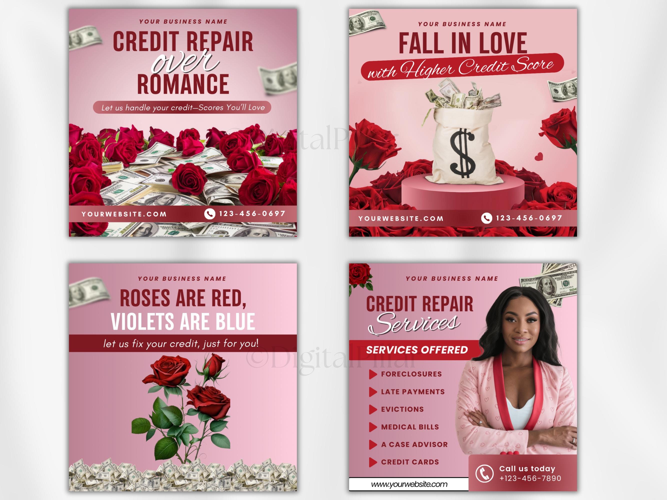 10 Valentine's Day Credit Repair Flyers | Credit Repair Valentines ...