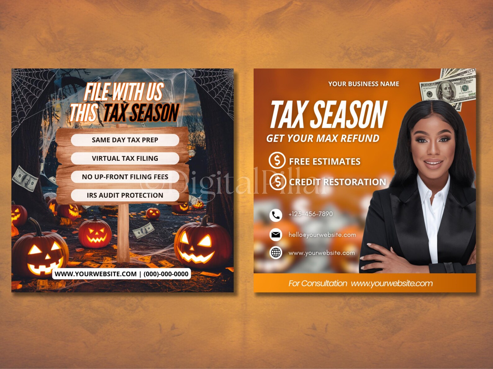 10 Halloween Tax Preparer Templates | Tax Prep Flyer Halloween | Tax ...