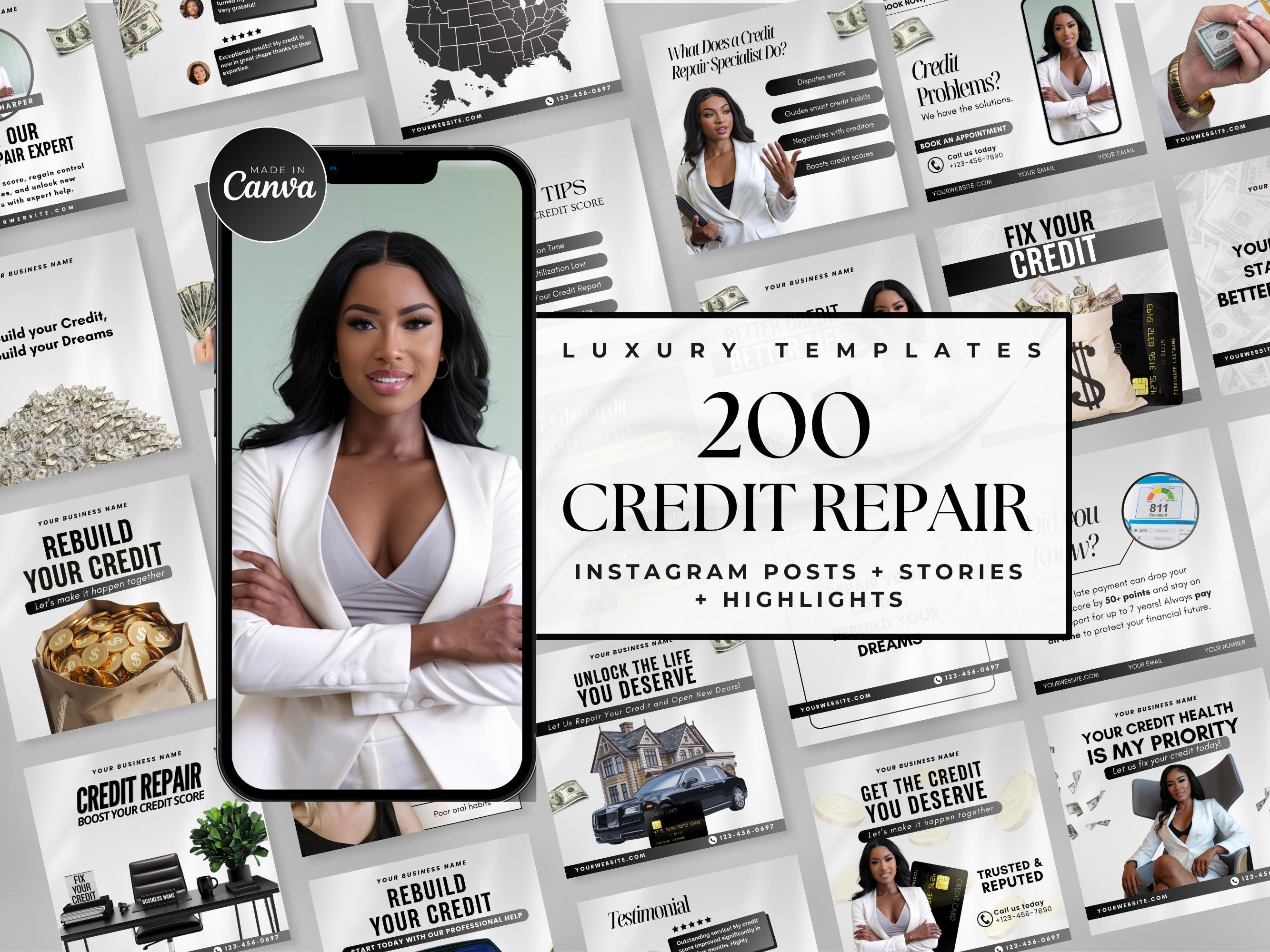 200 Credit Repair Instagram Templates | Credit Repair Templates ...