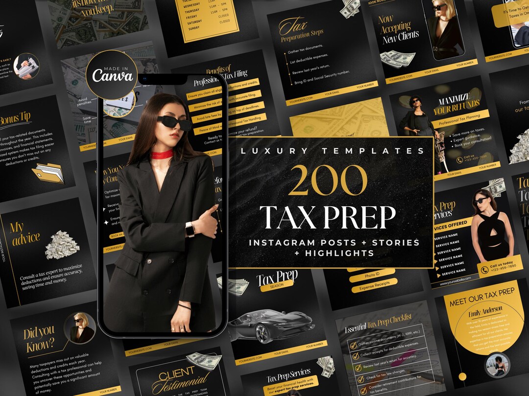 200 Tax Preparer Instagram Templates | Tax Prep Flyers & Social Media ...