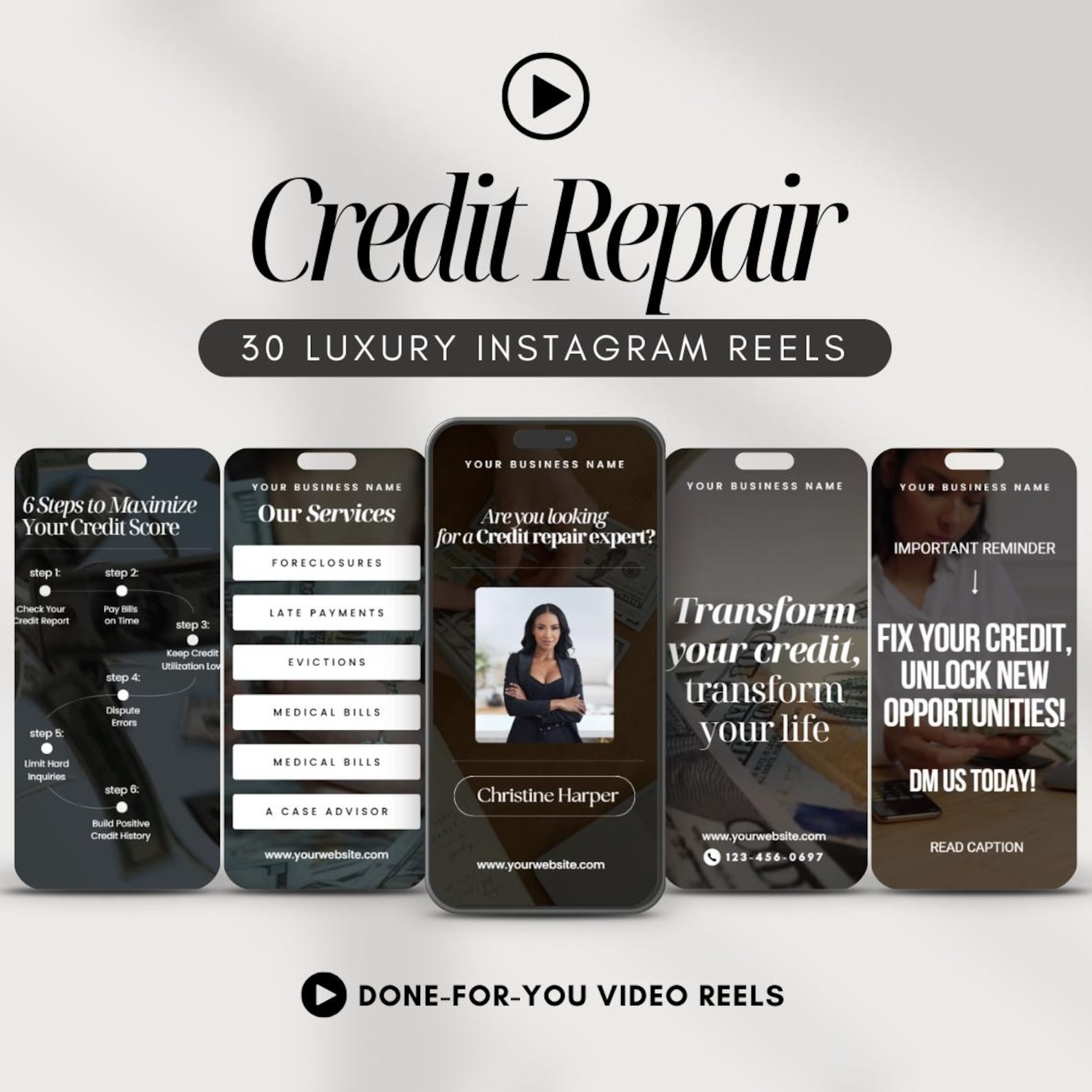 30 Credit Repair Instagram Reels | Credit Repair Instagram Templates ...
