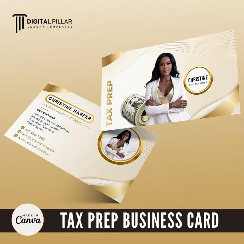 Tax Prep Business Card | DIY Tax Preparer Business Card | Tax Prep ...