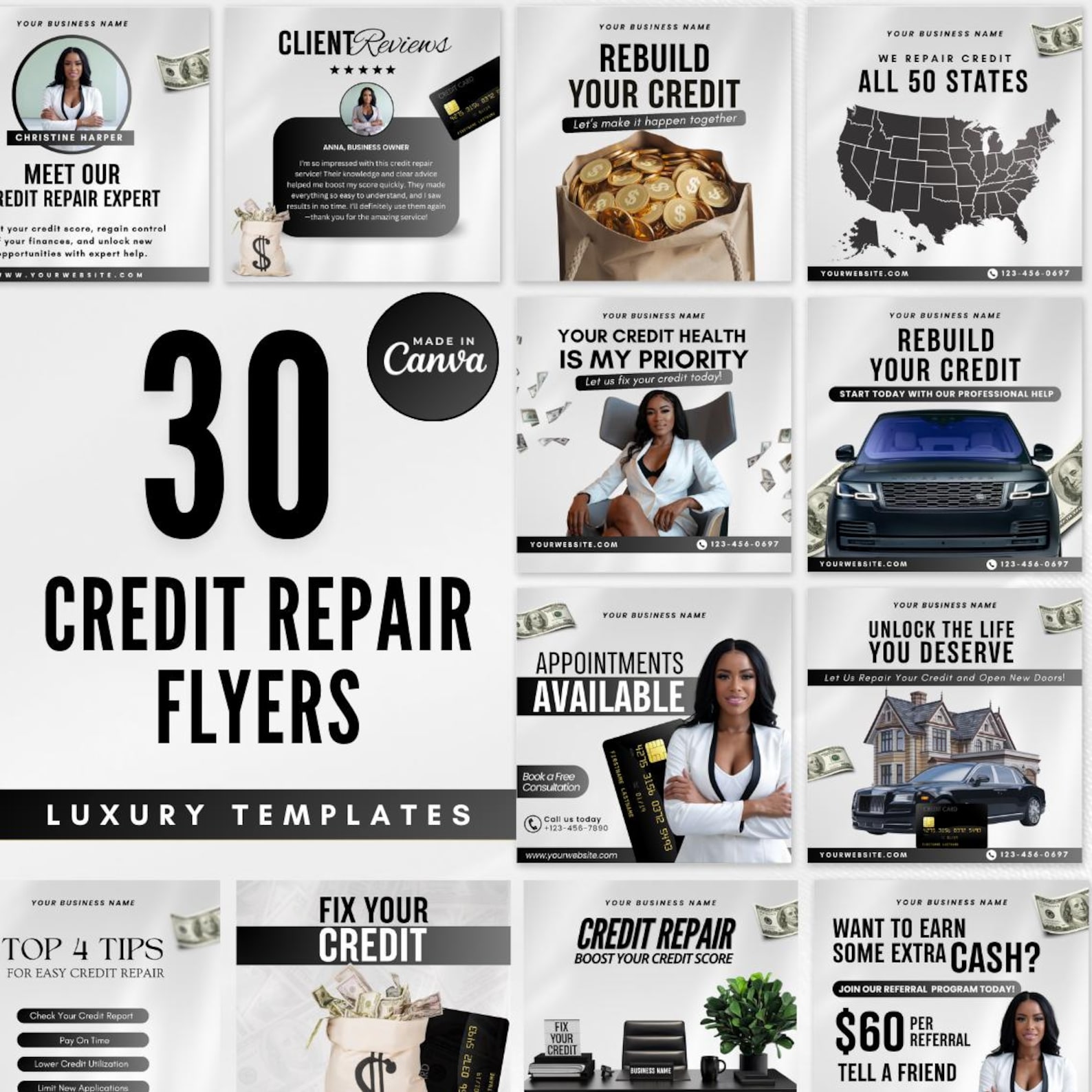 30 Credit Repair Flyers Bundle | Credit Repair Flyer Templates | Credit ...