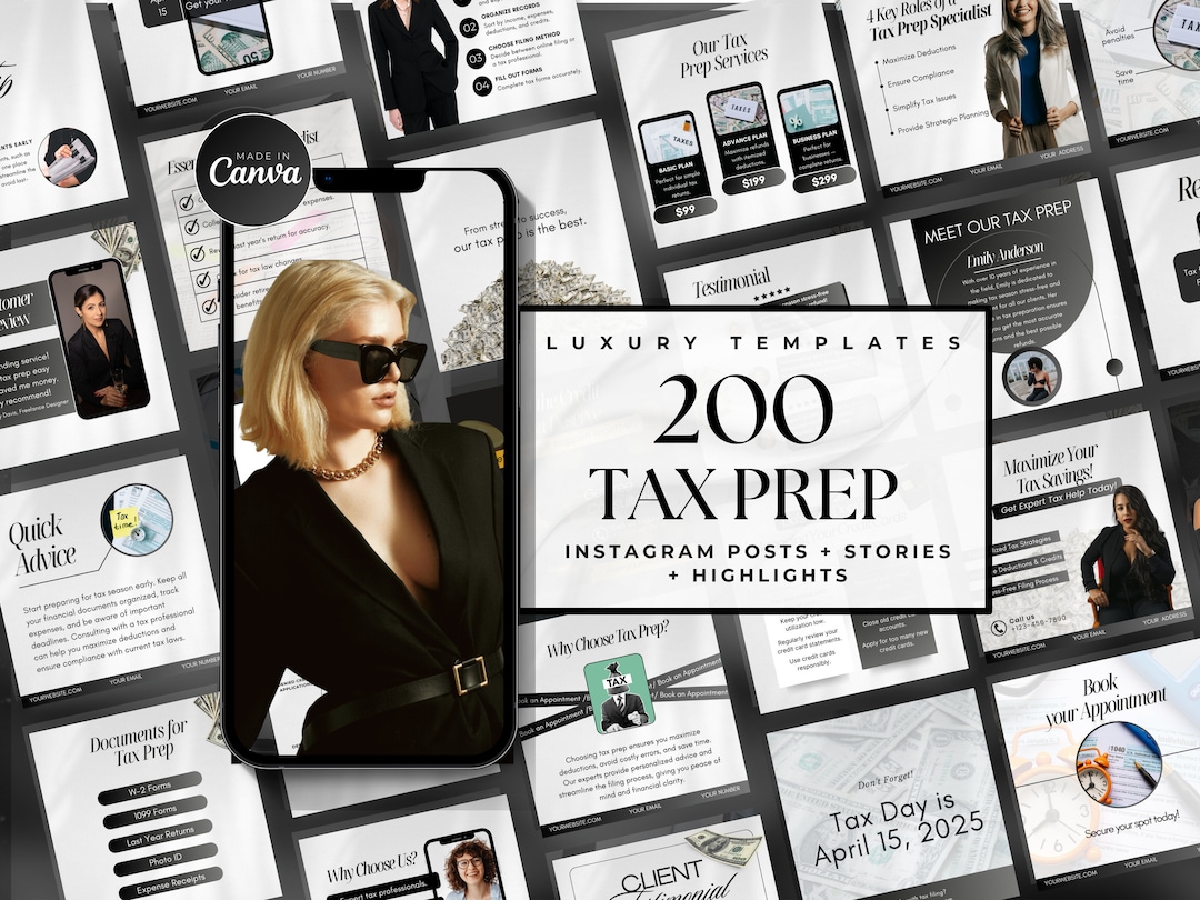 200 Tax Preparer Instagram Templates | Tax Prep Flyers & Social Media ...