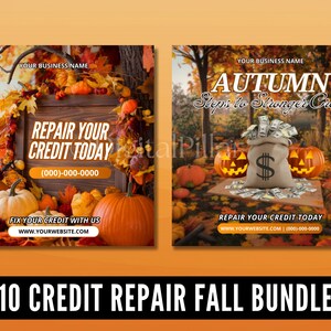 10 Fall Credit Repair Flyers | Credit Repair Fall Bundle | Credit ...