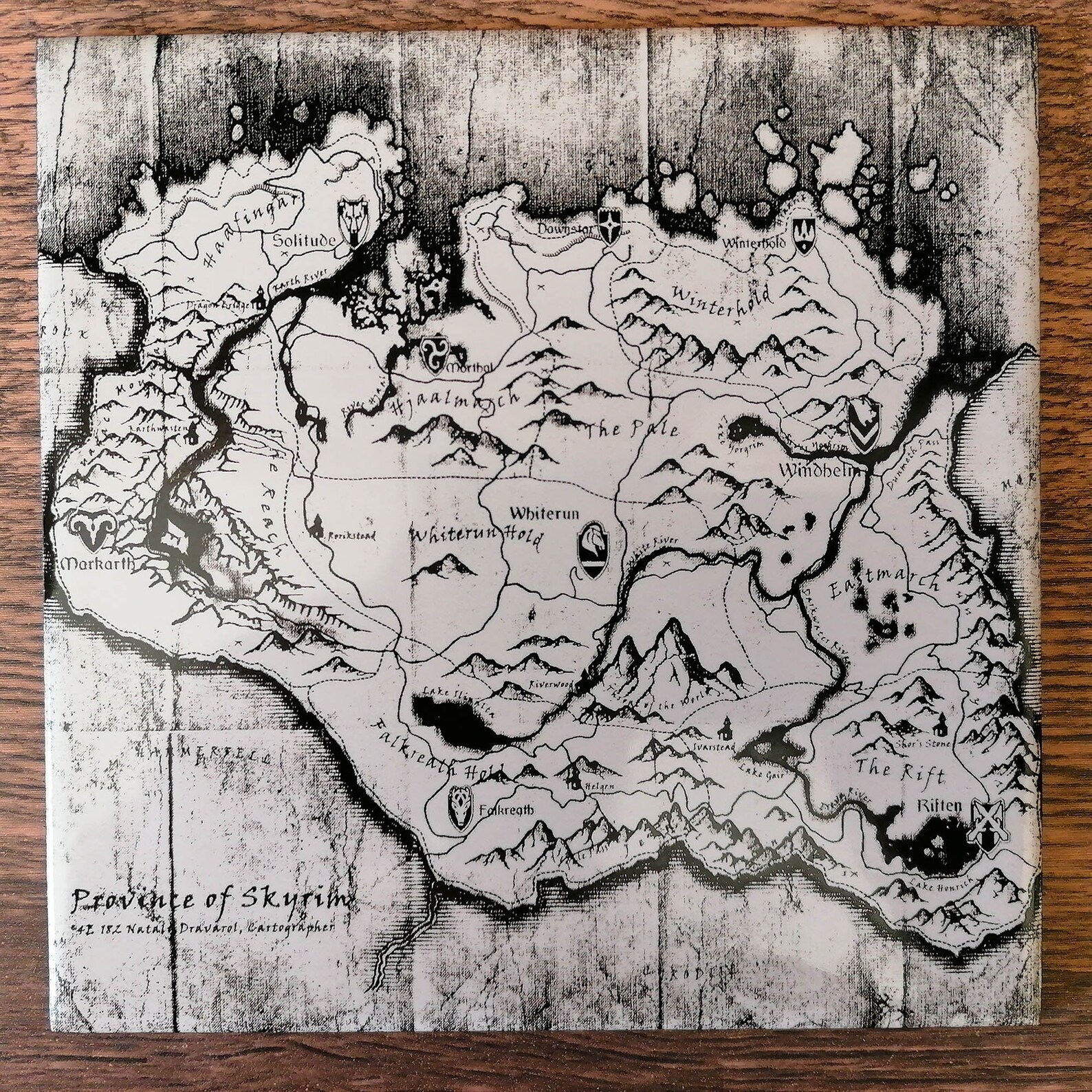 Skyrim Map Laser Engraved Tile the Elder Scrolls - Etsy