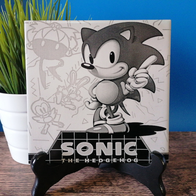Sonic the Hedgehog Laser Engraved Tile European 1991 Cover - Etsy