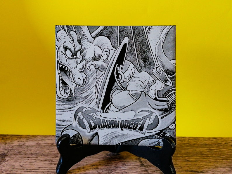 Dragon Quest 1 Hero Fighting the Dragon Laser Engraved Tile - Video ...