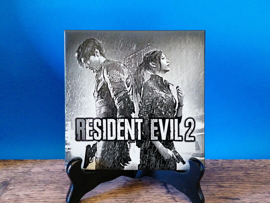 Resident Evil 2 Remake D.E. Cover Art Laser Engraved Tile - Video Game ...