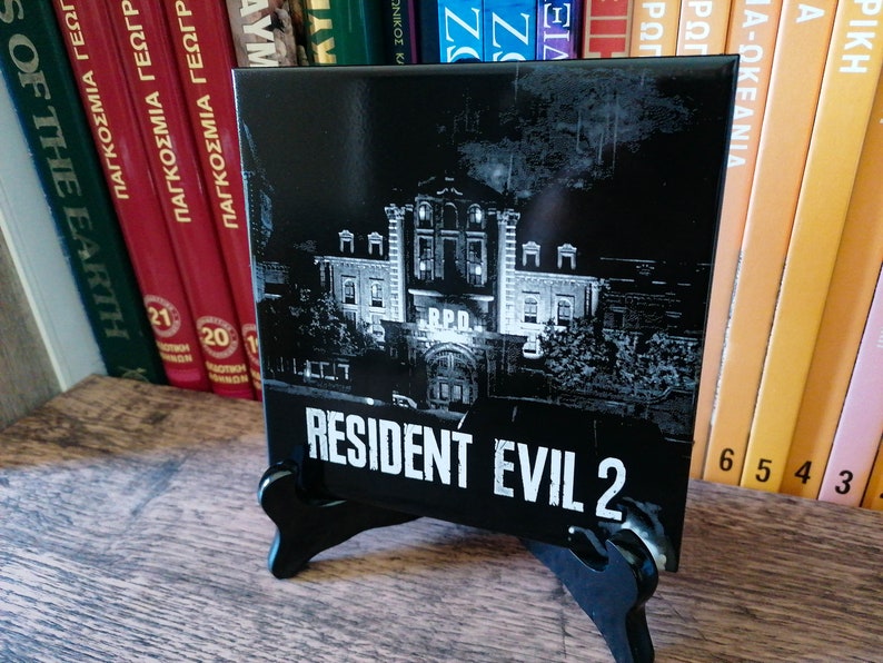 Resident Evil 2 R.P.D Laser Engraved Tile - Video Game Artwork - Laser ...
