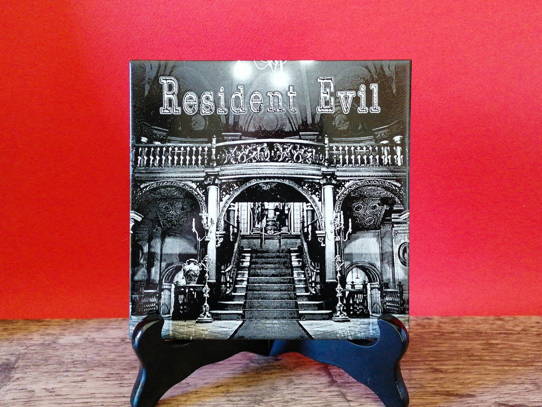 Resident Evil Mansion Hall Laser Engraved Tile - Video Game Artwork ...