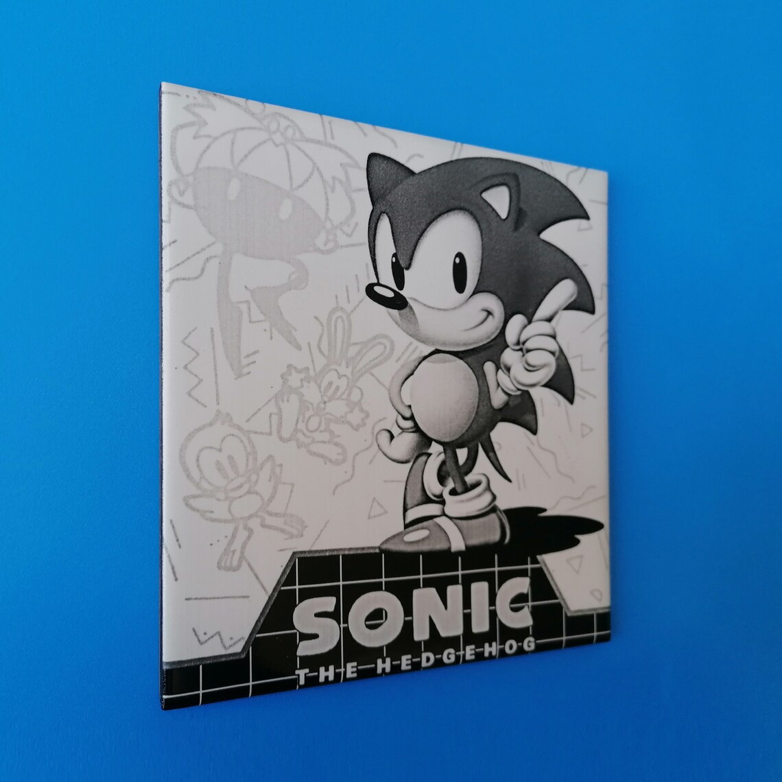Sonic the Hedgehog Laser Engraved Tile European 1991 Cover - Etsy