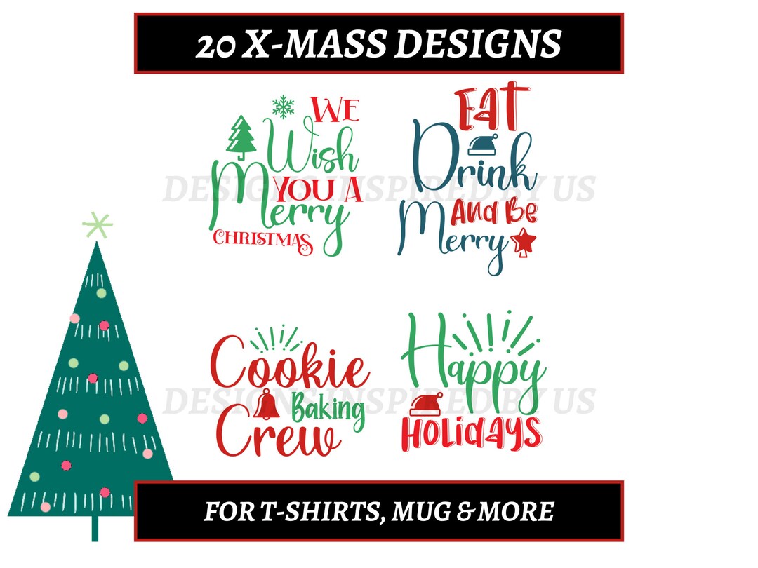 20 Christmas Designs / X-mass Holidays Bundle / SVG Designs / - Etsy